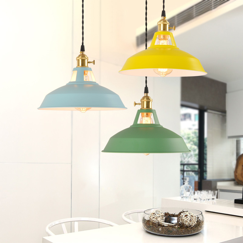Vintage Pendant Lights Industrial Style Colorful Restaurant Kitchen ...