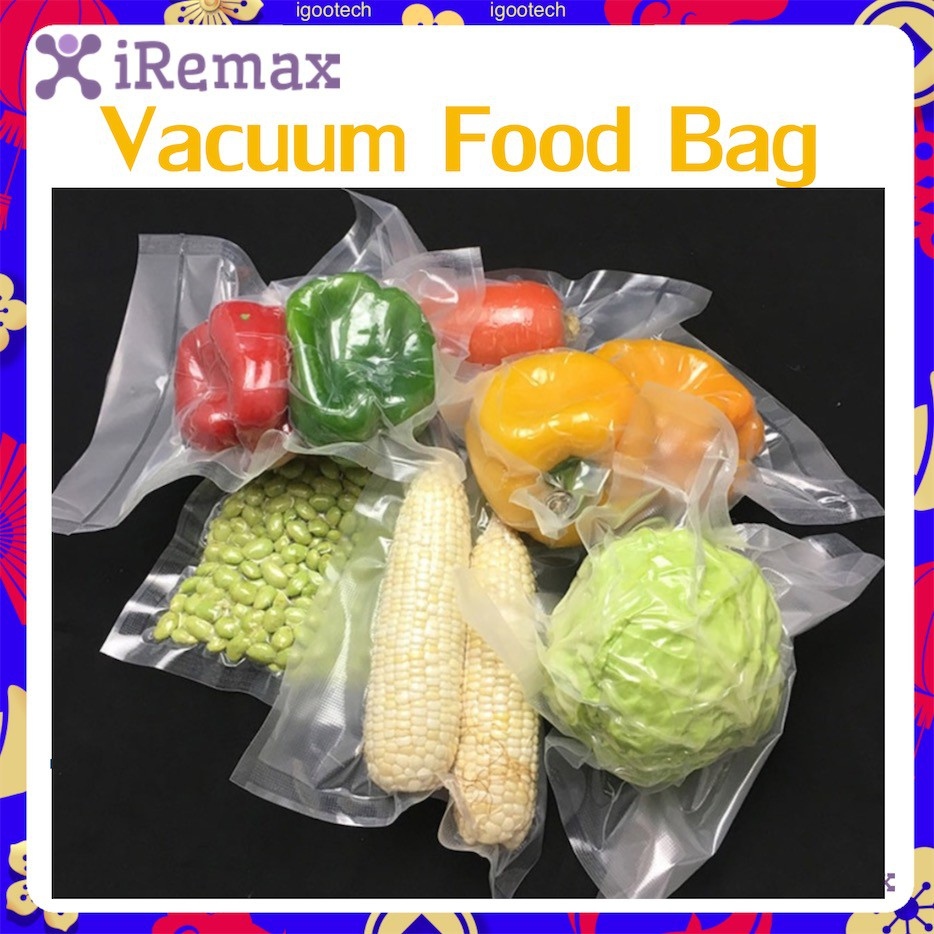 【เครื่องครัว】 Igootech ถุงซีลสูญญกาศ ลายนูน (แพคละ 100 ใบ) / (แพคละ 1 ม้วน) ถุงสูญญากาศลายนูน ...