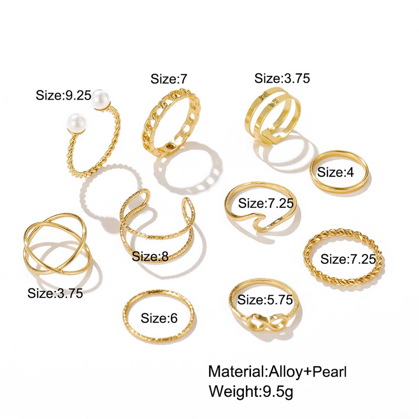Women's Rings 10 Pieces Pack Simple Retro All-match Women's Central ...