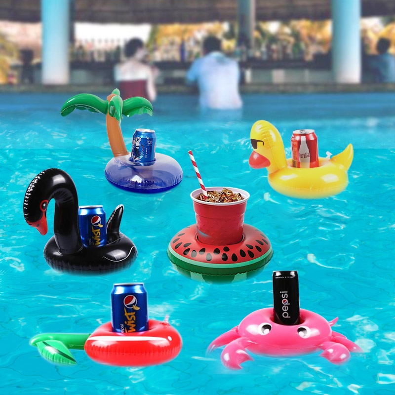 Inflatable Cup Holder Swimming Pool Accessories Drink Floating Flamingo ...