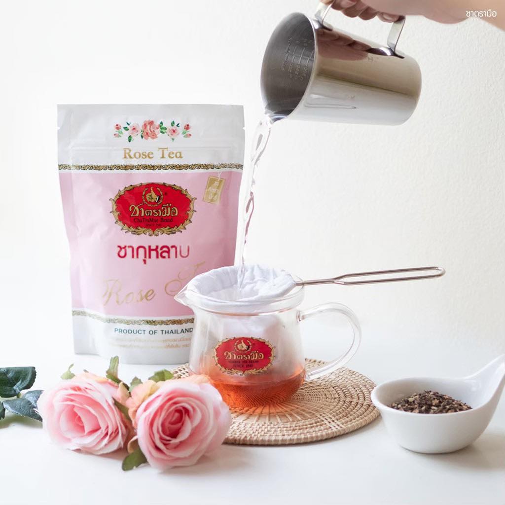 ชาใบกุหลาบมิกซ์???? ชองสีชมพู 150g เป็นใบชาไม่ใส่ซองเยื่อ (ROSE TEA MIX ...