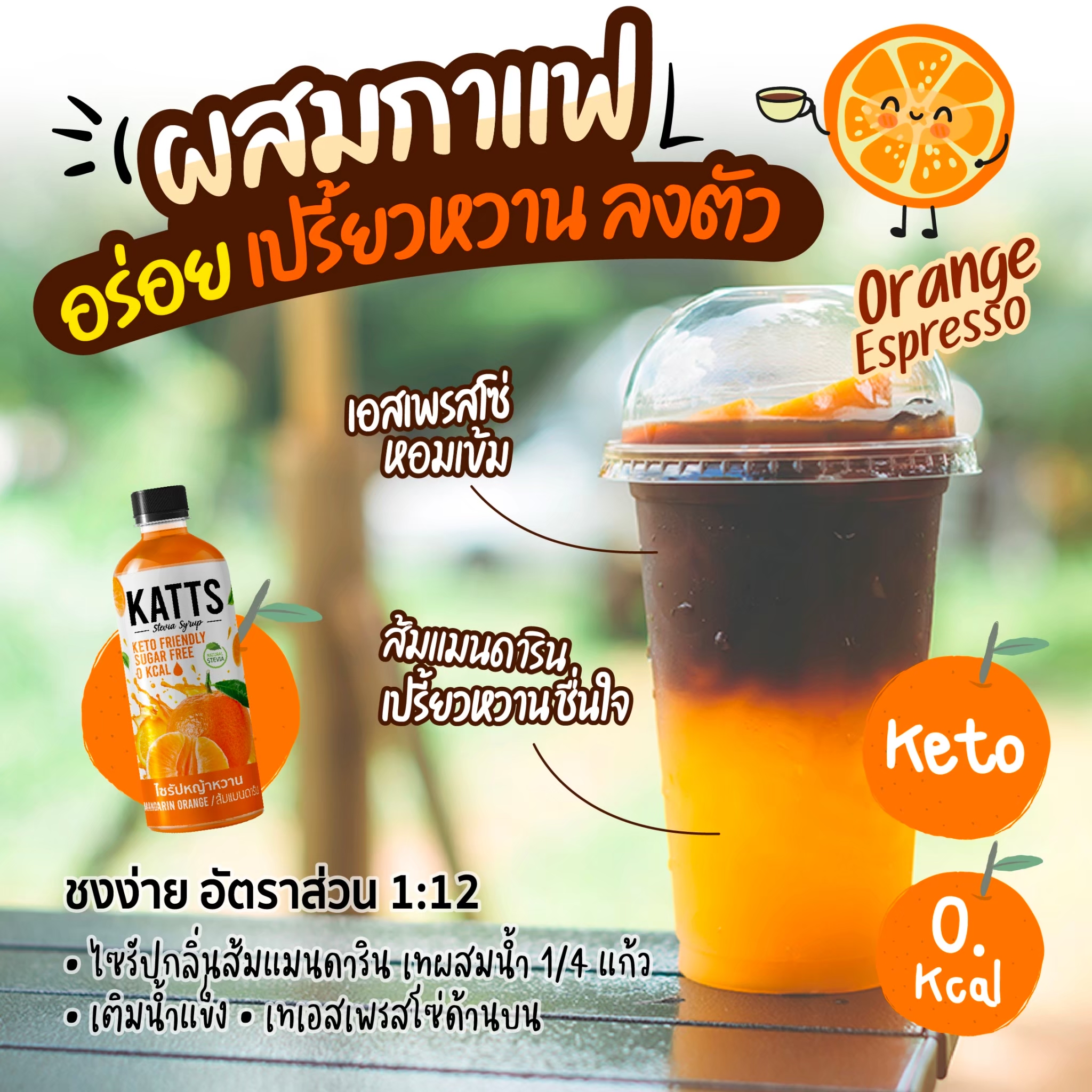 ไซรัปคีโต รสส้มแมนดาริน Katts 0kcal ไซรัปหญ้าหวาน มีหลายรสชาติ เบาหวาน คลีน คีโต อิสลามทานได้ ...