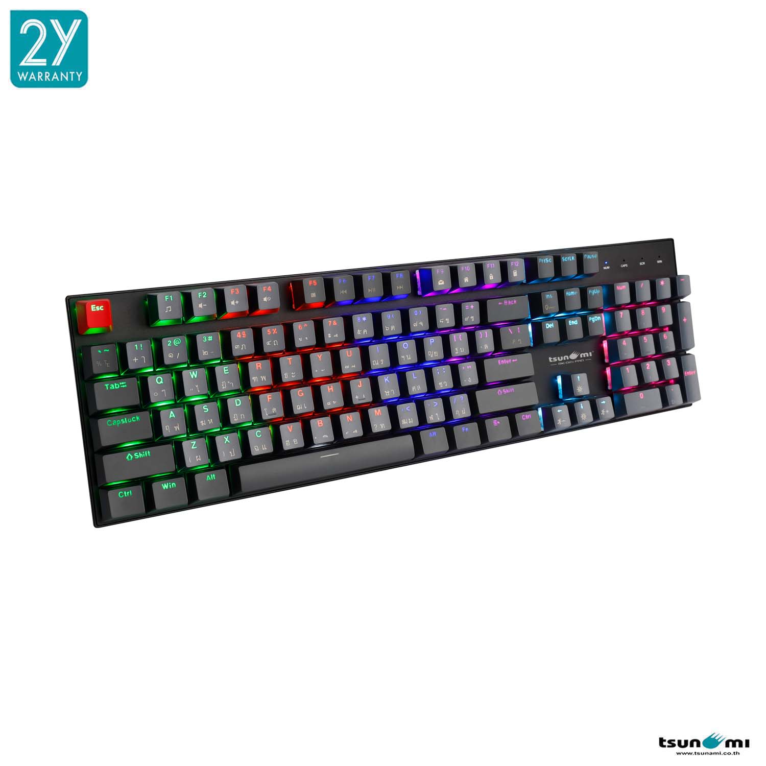 คีย์บอร์ดเกมมิ่ง Tsunami MK-02 Plus Pro 104Keys Mechanical Gaming ...