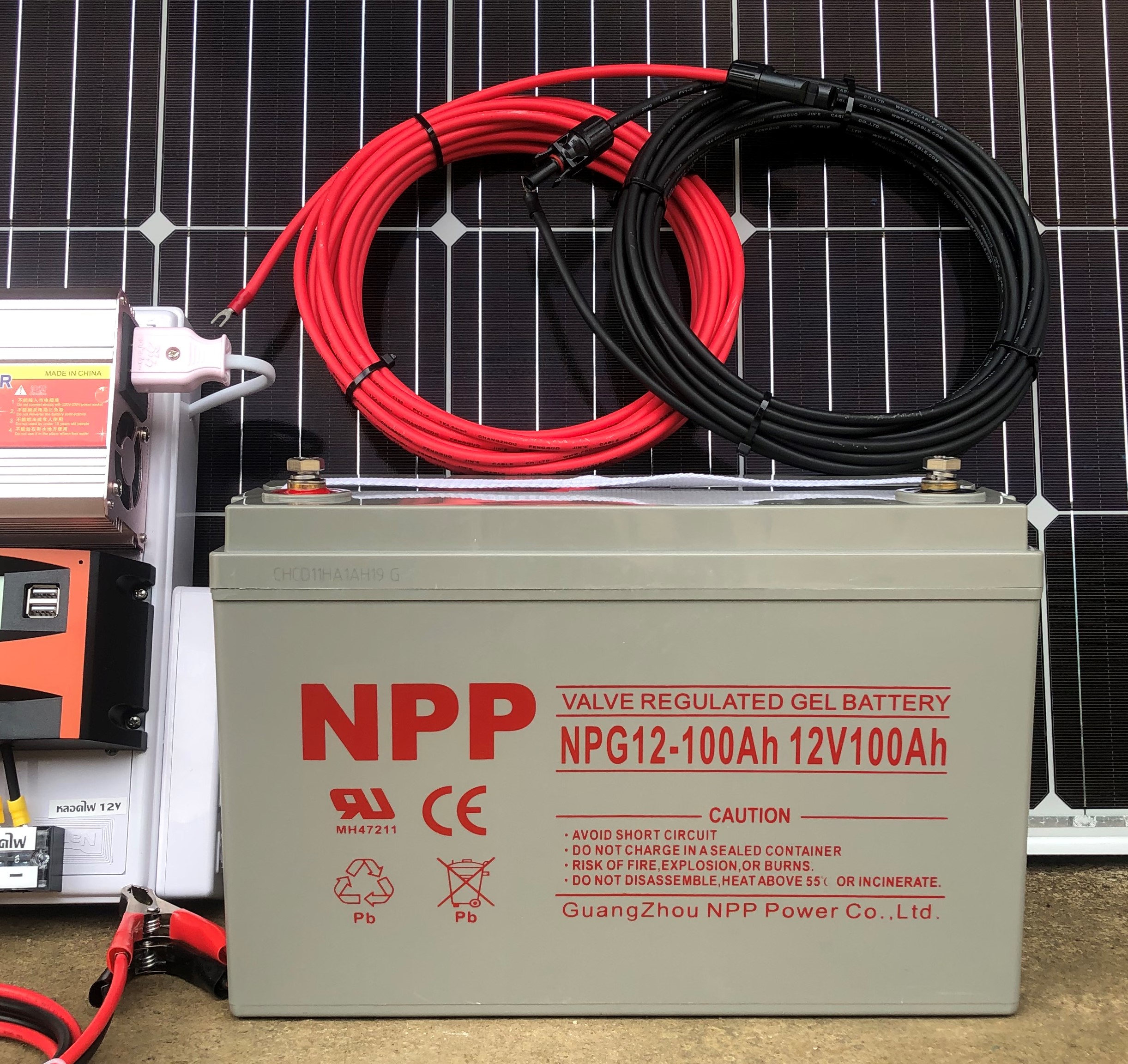 ชุดนอนนาพร้อมใช้ 12V/3000W ชุดโซล่าชาร์จเจอร์ พร้อมแผง340วัตต์ สายโซล่า ...