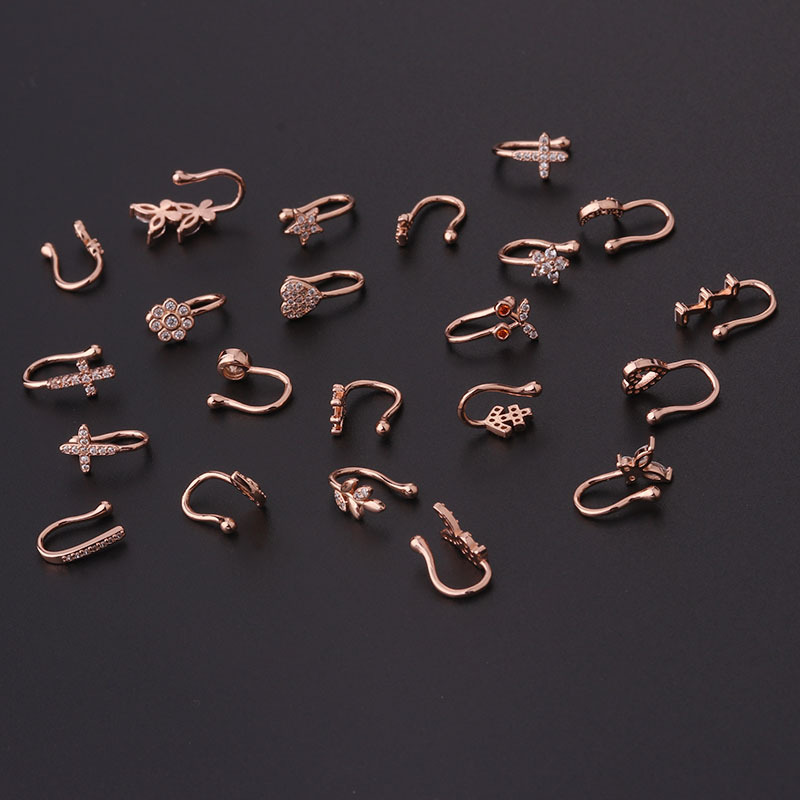 2022 New 1Pc Fake Piercing Clip Nose Ring Cuff Body Jewelry for Women ...