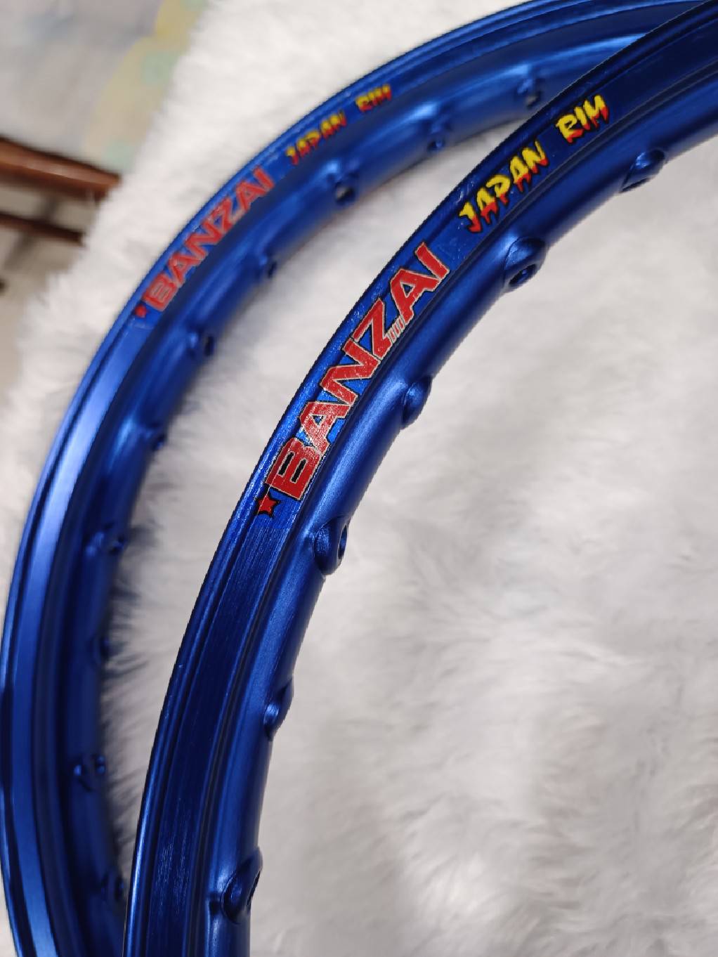 วงล้อ BANZAI 1.2และ 1.4 (หน้าหลัง) สีน้ำเงิน ยกขอบ | Lazada.co.th