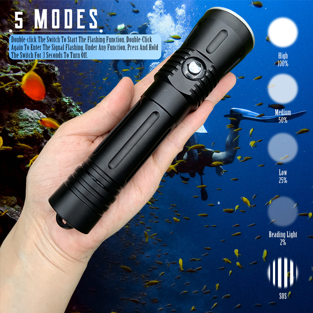 NEW 2000lumen MINI High Power Dive flashlight DA11 1x SST40 LED 20W LDE ...