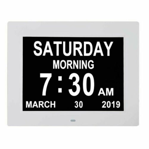 LED Day Clock Digital Calendar Dementia Memory Loss Alarm Time Date ...