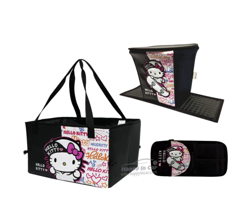 HIC ชุดหุ้มเบาะรถยนต์ หุ้มเบาะหนัง (PVC) Hello Kitty ลาย Kitty Street ...