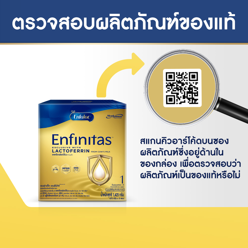 นมผง เอนฟาแล็ค เอนฟินิทัส สูตร 1 (1425 กรัม) Enfalac Enfinitas Stage 1 (1425 g) - เอนฟาโกร ...