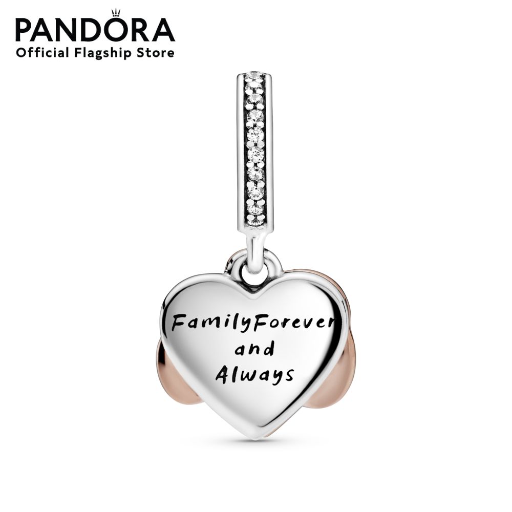 Infinity heart Pandora Rose and sterling silver dangle with clear cubic ...