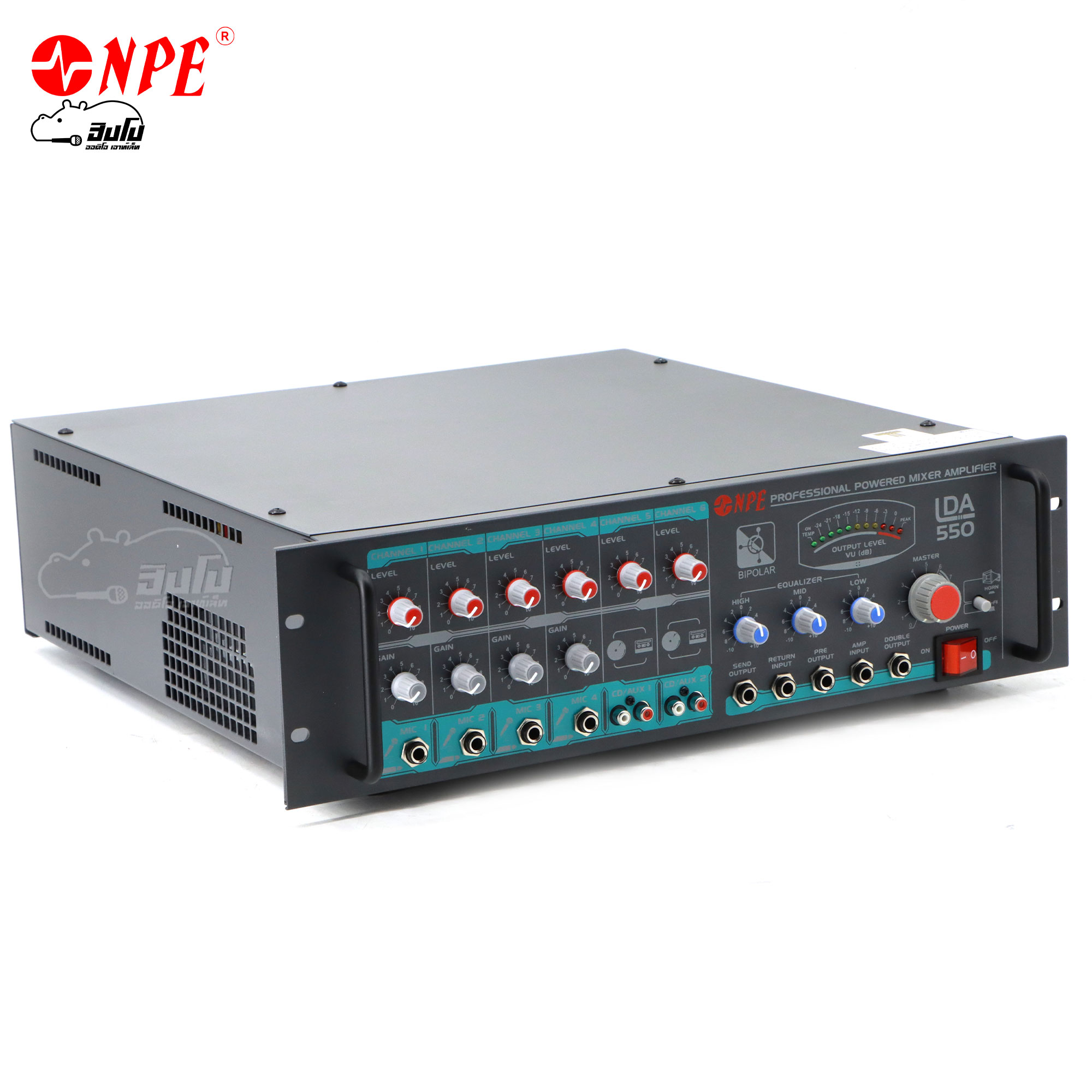 NPE ขยายมิกซ์เซอร์ LDA 550 ฮิปโป ออดิโอ เครื่องขยายเสียง 550 watt ขยาย npe Hippo Audio เพาเวอร์ ...