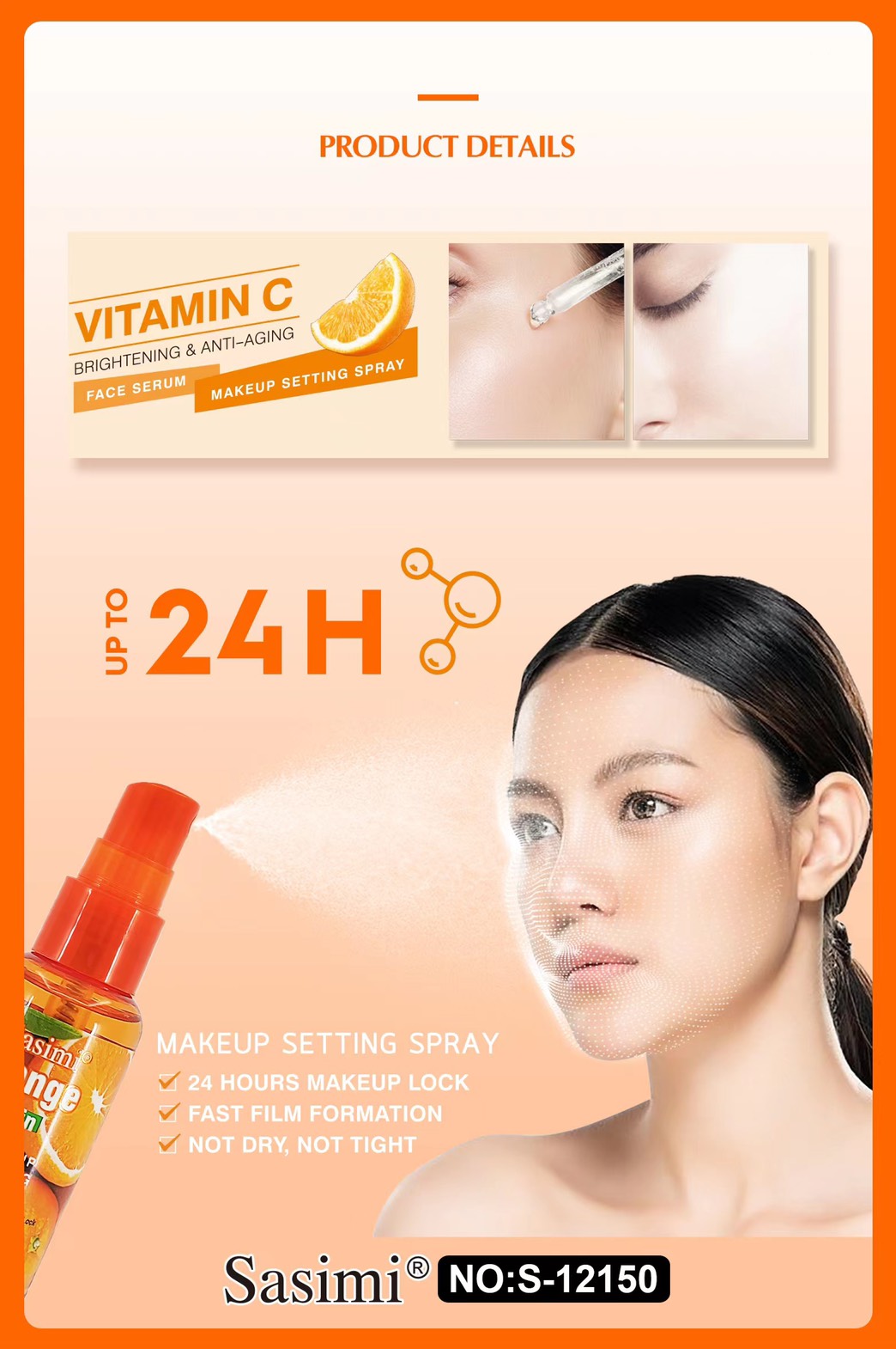 SASIMI ORANGE VITAMIN C MAKEUP SETTING SPRAY & SERUM SET - JJS BEAUTY ...