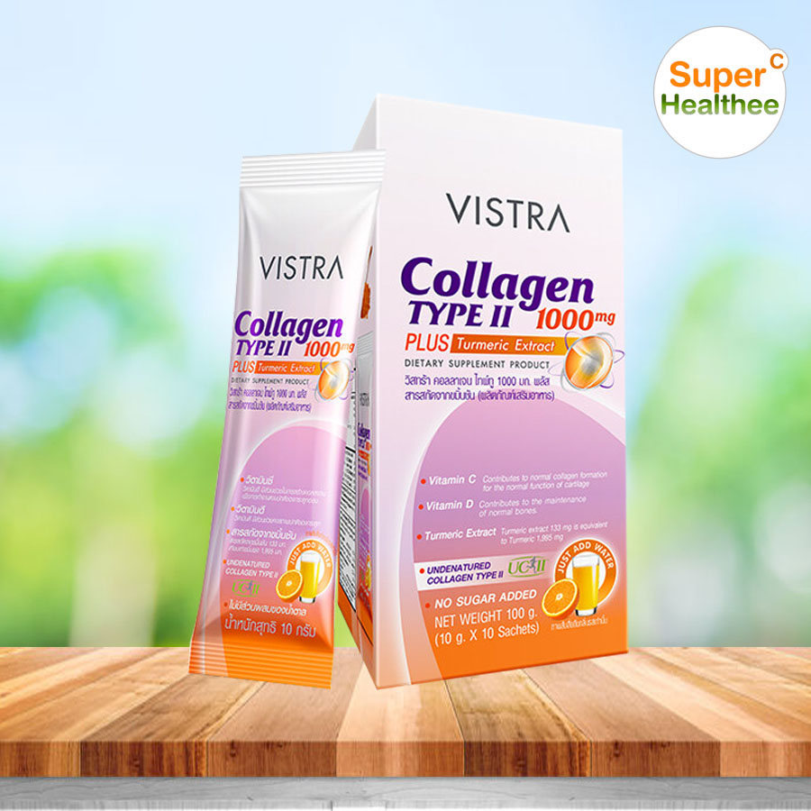 Vistra collagen type II 1000mg plus turmeric extract (1กล่อง/10ซอง ...