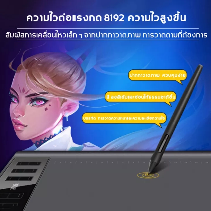 กระดานวาดรูป เมาส์ปากกา ความไว 8192 วาดรูปออกแบบ 106 นิ้ว แบบฝึกวาด ปากกาคอมพิวเตอร์ เมาส์ เมาส์ ...