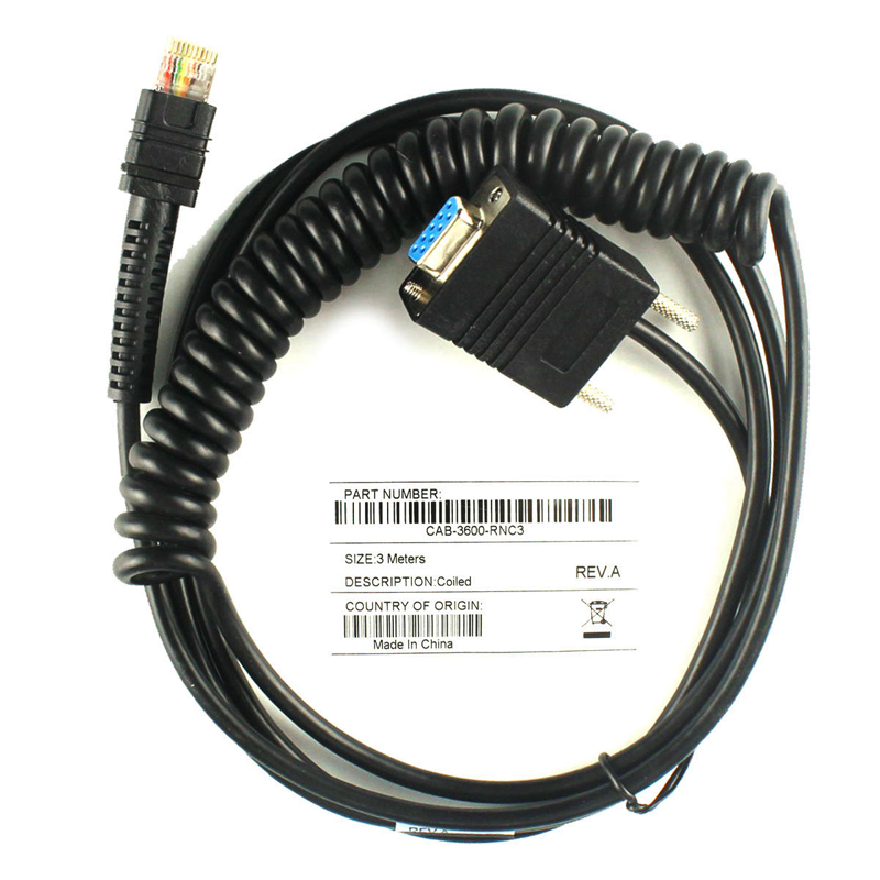 Compatible 5V 3M RS232 Serial Coiled Cable สำหรับ quality Zebra LI3608 ...