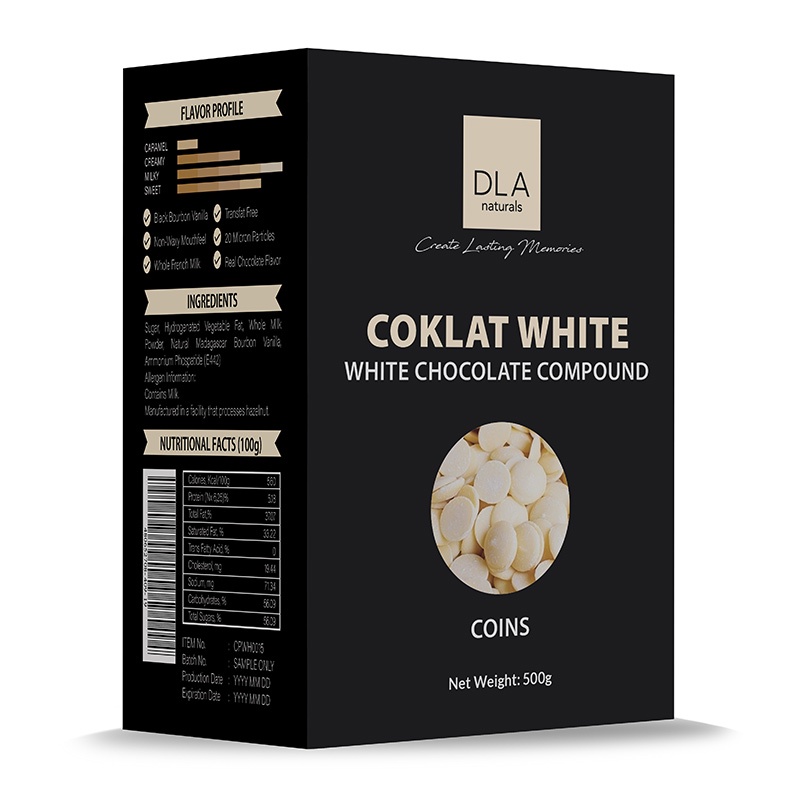 ฮิตสุด DLA ไวท์ช็อกโกแลต คอมพาวด์ แบบเหรียญ 500 กรัม DLA White ...