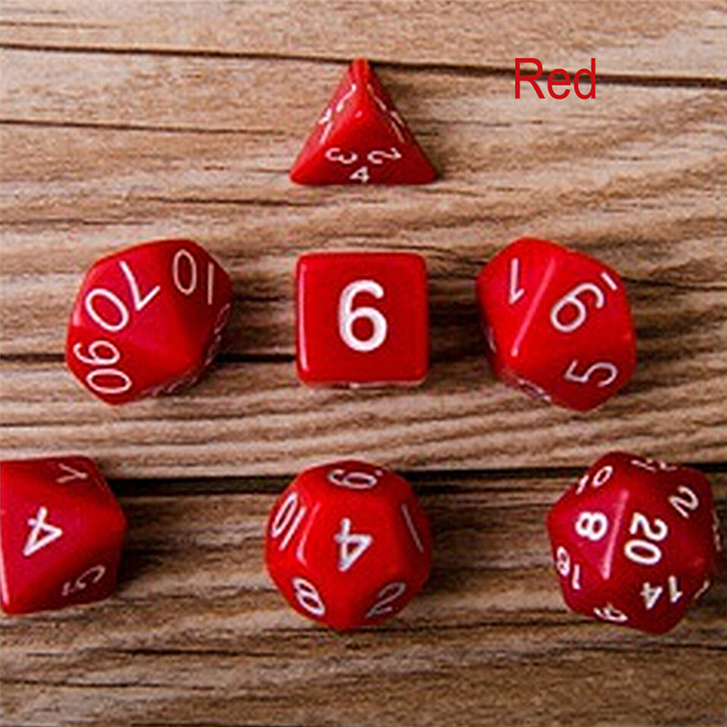 YCG Opaque Colors Polyhedral 7-Piece Dice Set D4 D6 D8 D10 D10 D12 D20 Games - YUECHENG1 - ThaiPick