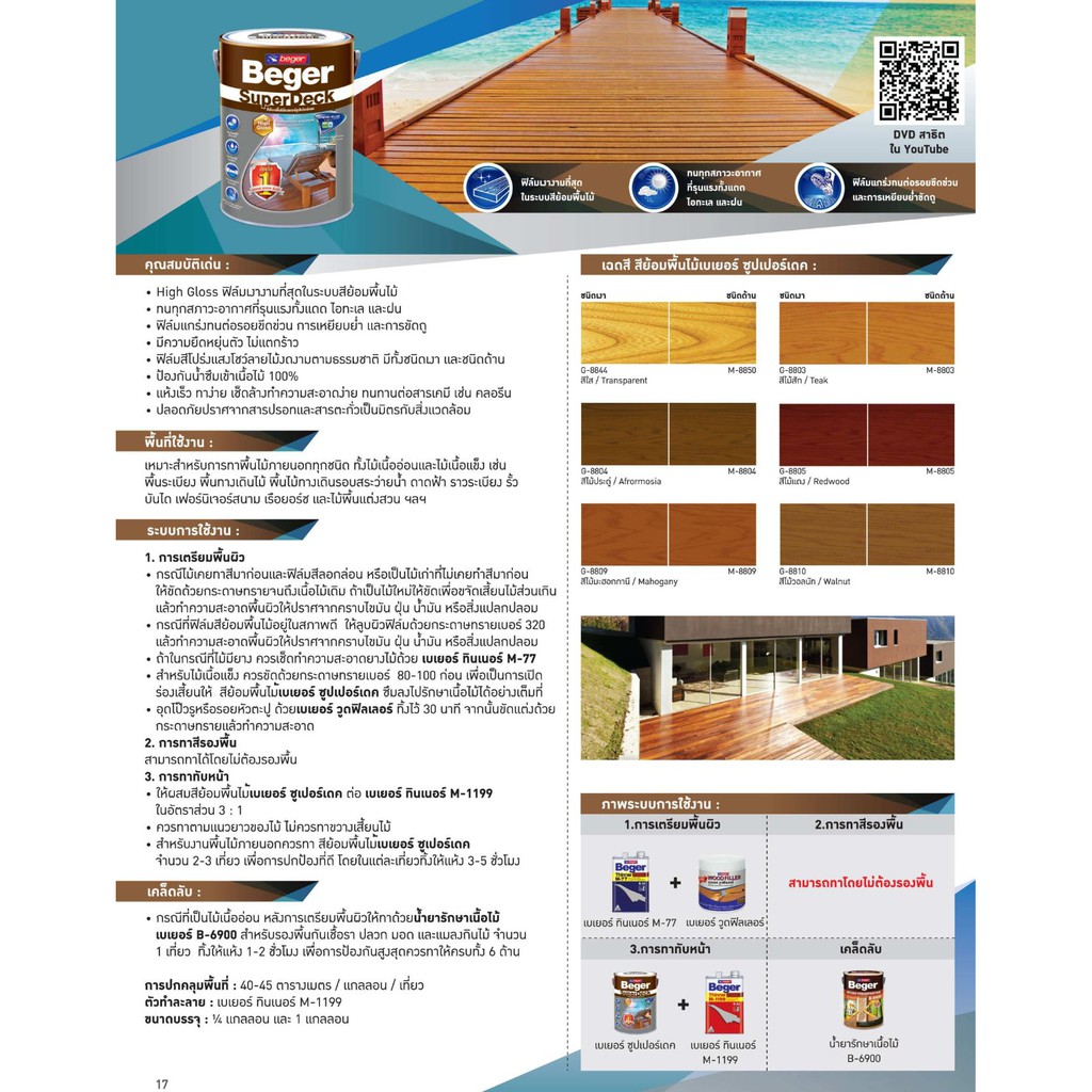 ( Pro+++ ) Beger SuperDeck สีย้อมพื้นไม้ เบเยอร์ ซูปเปอร์เดค สีทาพื้นไม้ภายนอก 3.785 ลิตร G-8844 ...
