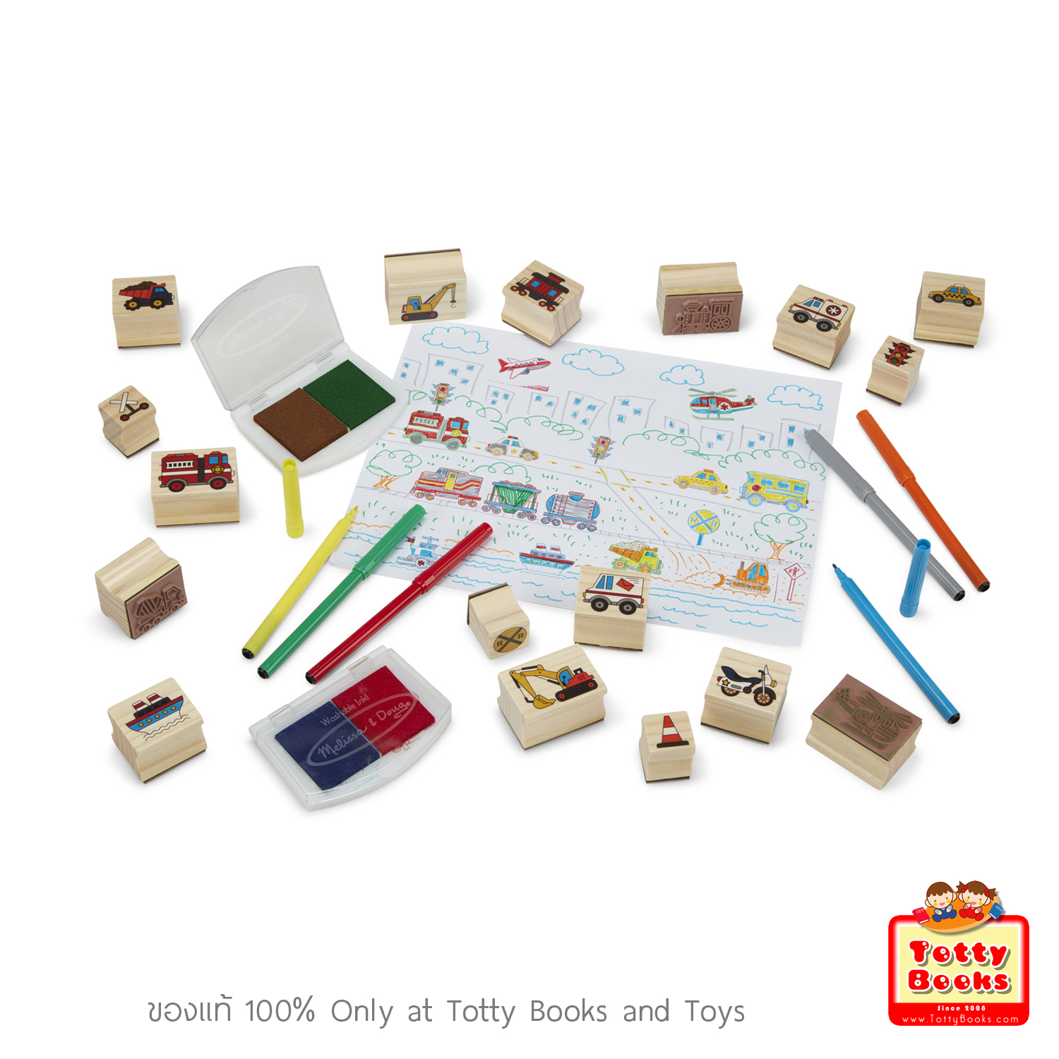 Totty Books (2.5 - 8 ขวบ) ชุดสแตมป์ชุดใหญ่ รถ เครื่องบิน ยานพาหนะ ...