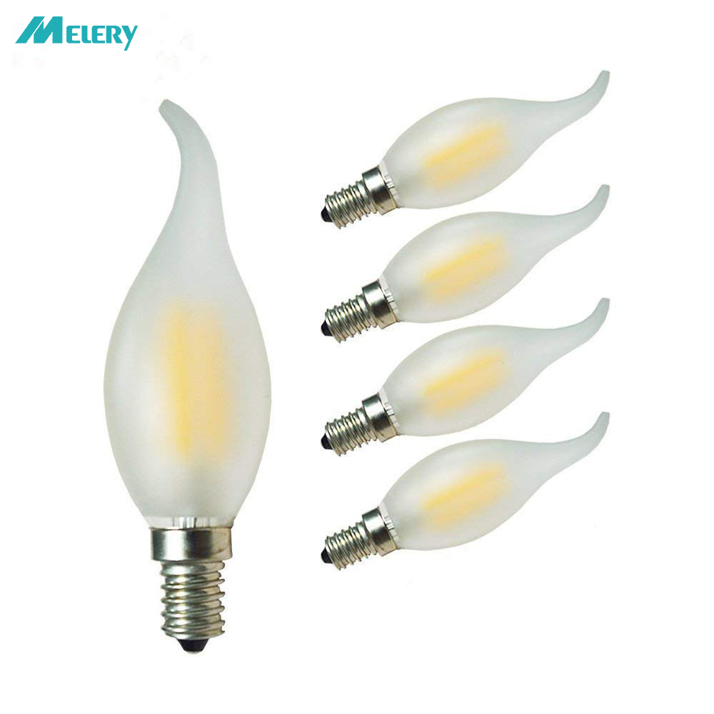 E14 LED Candela Light Bulb 4W Lamp WarmCold White Matt Filament Lights ...