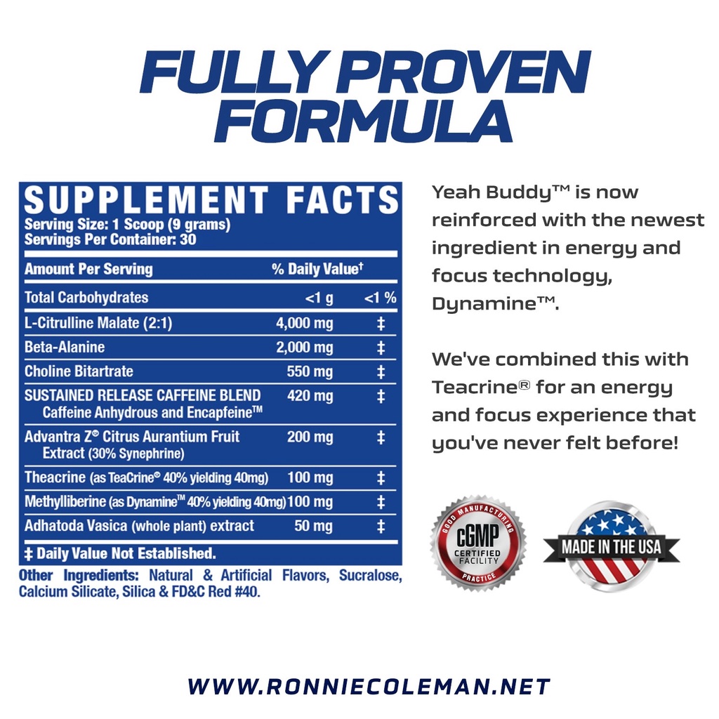 Ronnie Coleman YEAH BUDDY (30Serving) Pre Workout พรีเวิร์คเอาท์ เพิ่ม ...