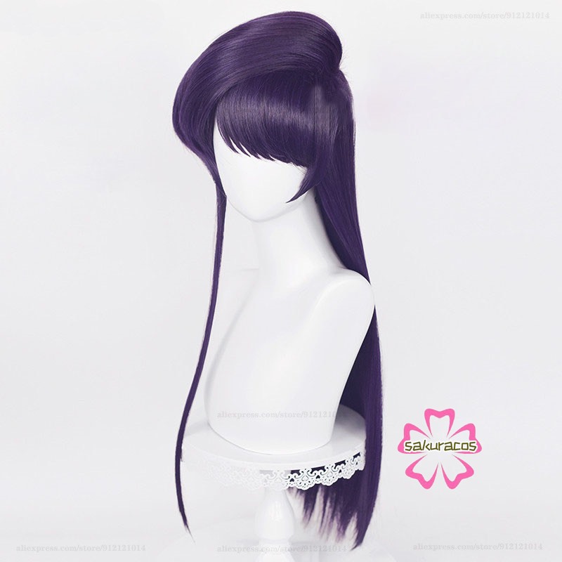Komi Shoko Cosplay Wig Komi-san Wa Comyushou Desu Dark Purple Long ...