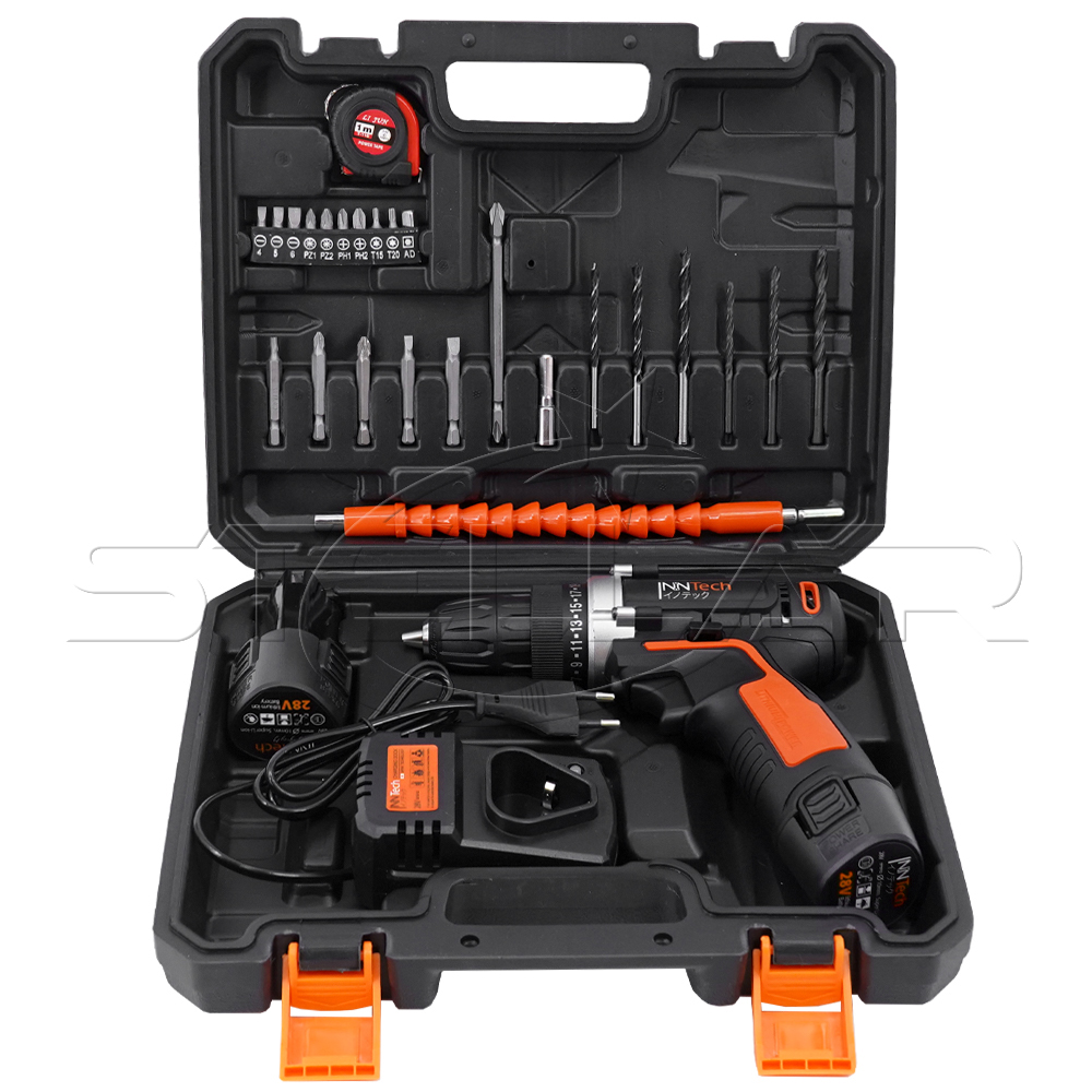 InnTech สว่านไร้สาย 28V 2 ระบบ ปรับสปีดได้ สว่าน สำหรับเจาะไม้ เหล็ก ขันน็อตสกรู พร้อมแบตเตอรี่ ...