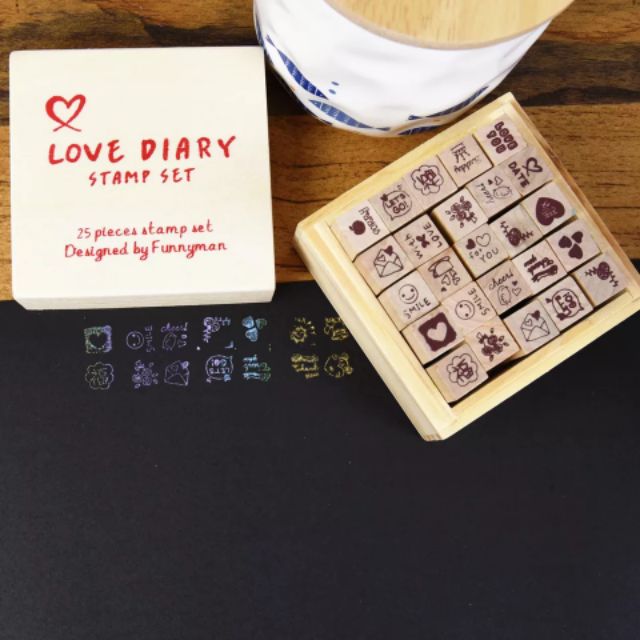 H096 ตัวปั๊ม ตรายาง ตราปั๊ม Love Diary Stamp set (มีหมึกแยกขาย) - shop ...