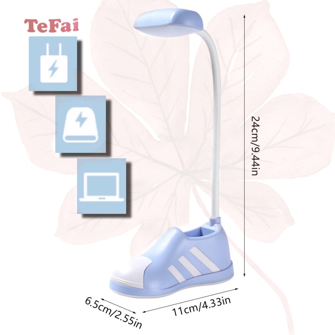 TEFAI โคมไฟตั้งโต๊ะ โคมไฟ ที่ใส่ปากกาโคมไฟตั้งโต๊ะรองเท้าน่ารัก LED ไฟกลางคืน USB โคมไฟน่ารัก ...