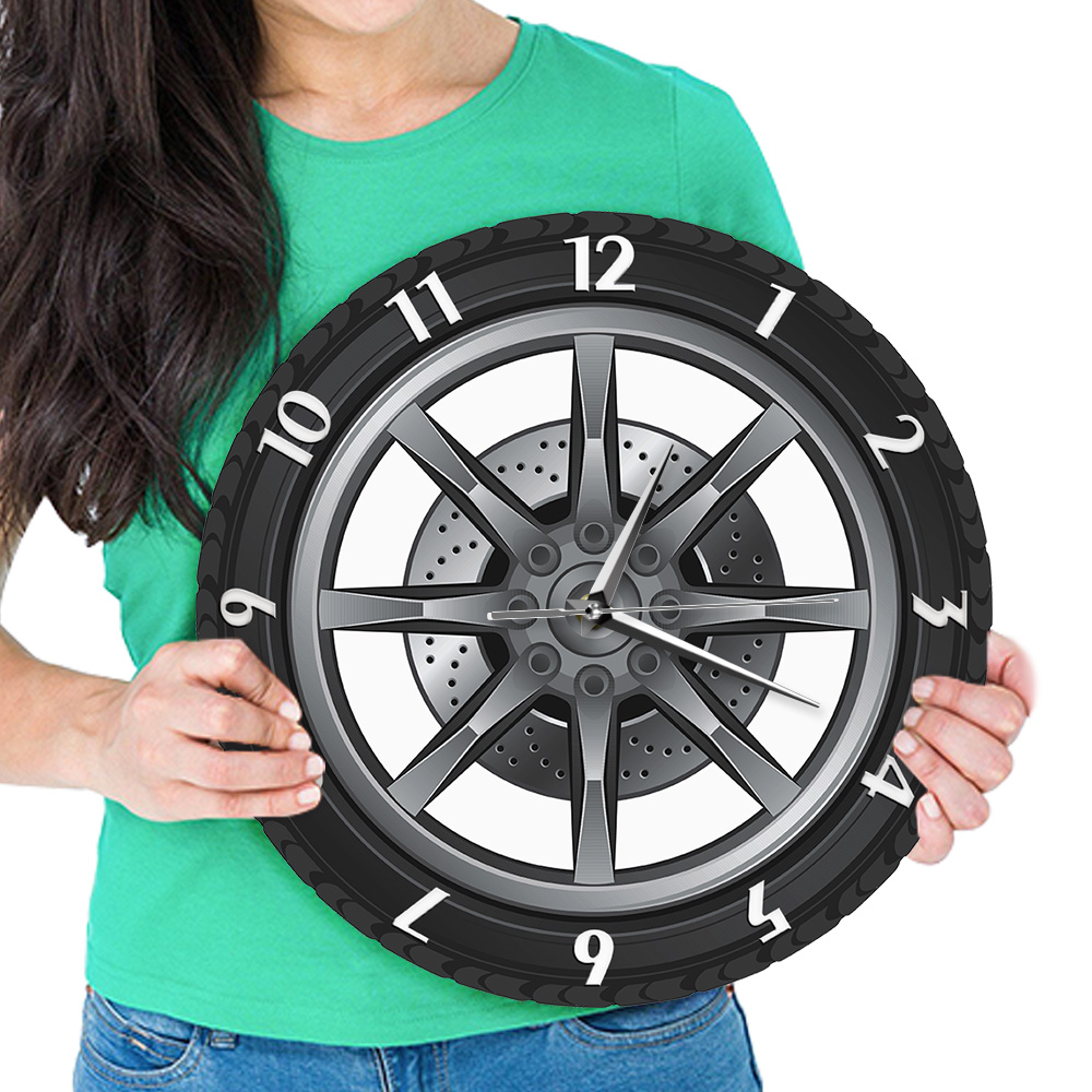 Car Service Repair Garage Owner Tire Wheel Custom Car Auto Wall Clock ...