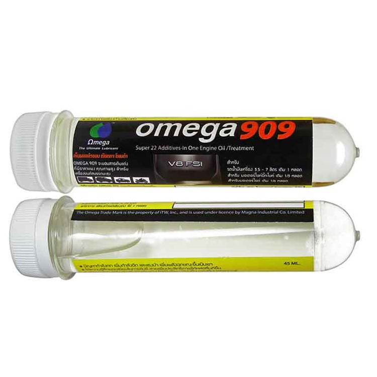 Omega 909 แพ็คคู่ (2หลอด) ส่งฟรี โอเมก้า909 Super engine oil additive สุดยอดหัวเชื้อ ...