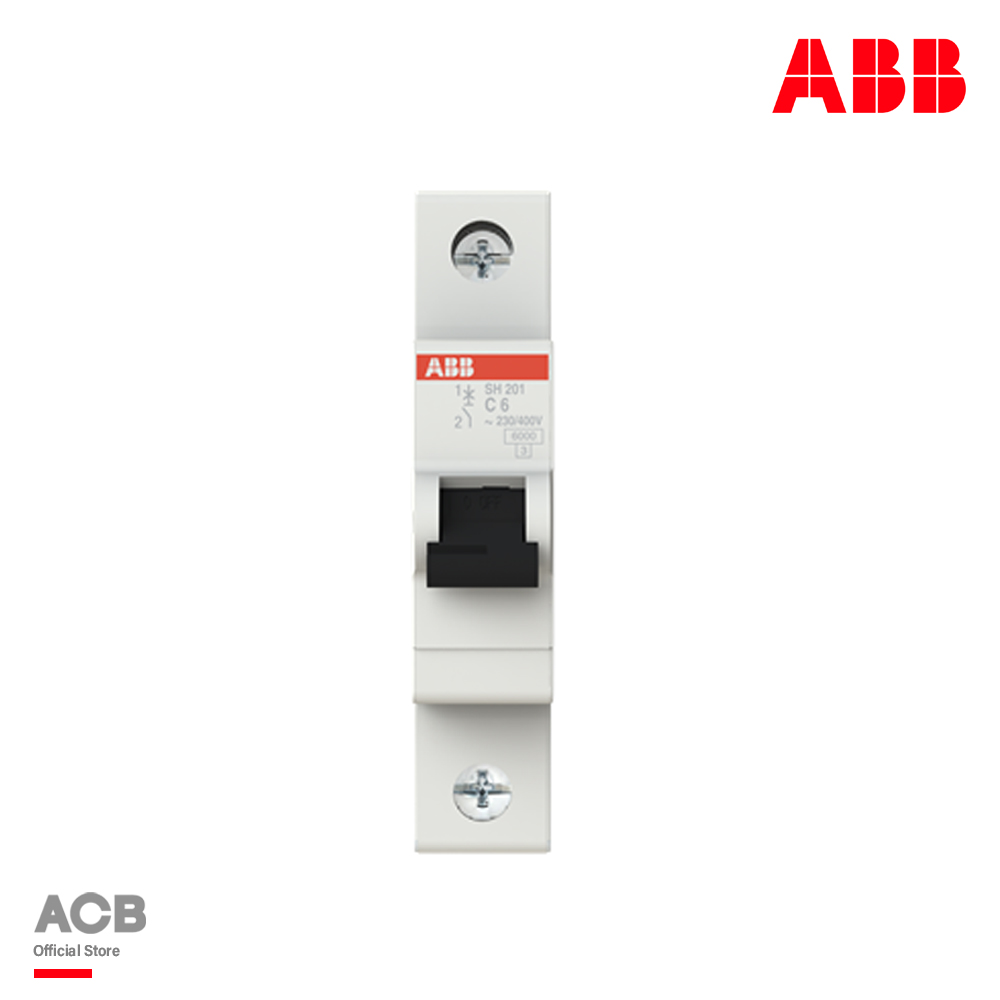 ABB SH201-C6 ลูกย่อยเซอร์กิตเบรกเกอร์ 6 แอมป์ 1 โพล 6kA, ABB System M Pro 6A MCB Mini Circuit ...