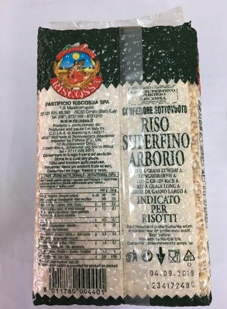 Riscossa Riso Arborio Rice 1Kg. ริสคอสซ่า ข้าวอาโบริโอ - Sarina Mall - ThaiPick
