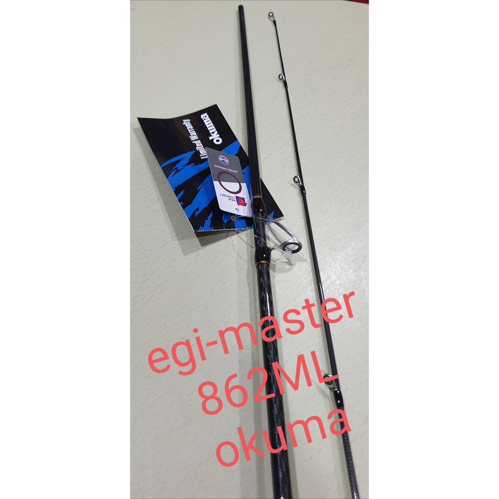 [ของแท้ ส่งฟรี] คันเบ็ดคันสปิน okuma egi master EGM-S-862ML คันตกหมึก8 ...
