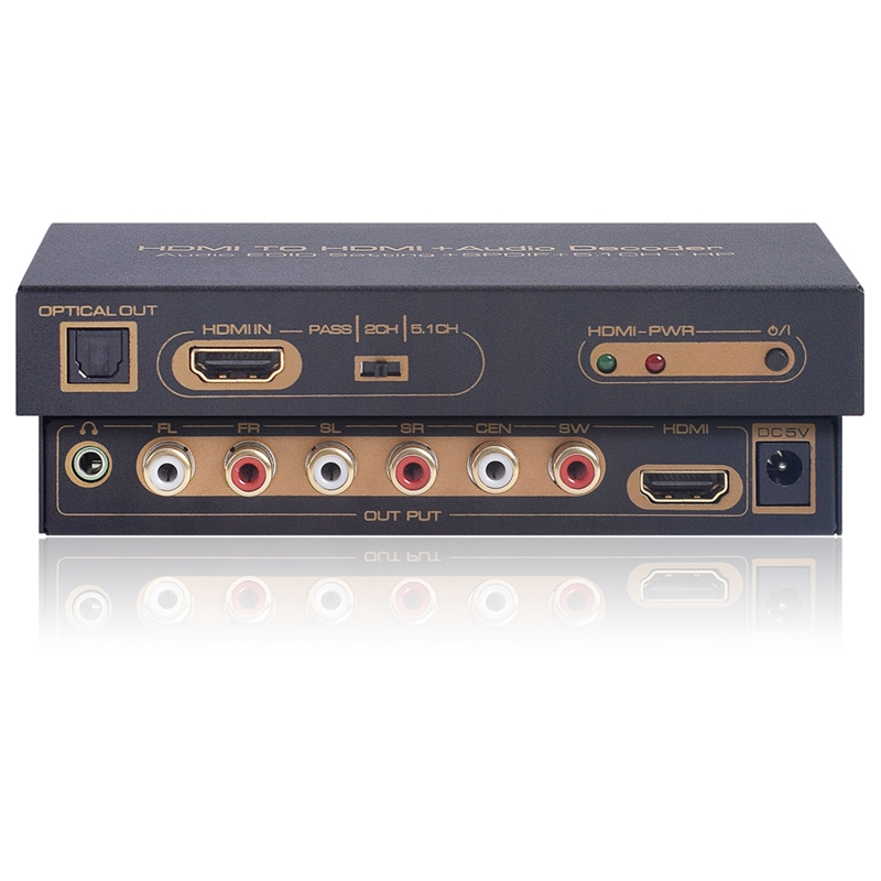 HDMI 5.1 CH Digital Audio Decoder Converter Hdmi To Hdmi + Audio ...