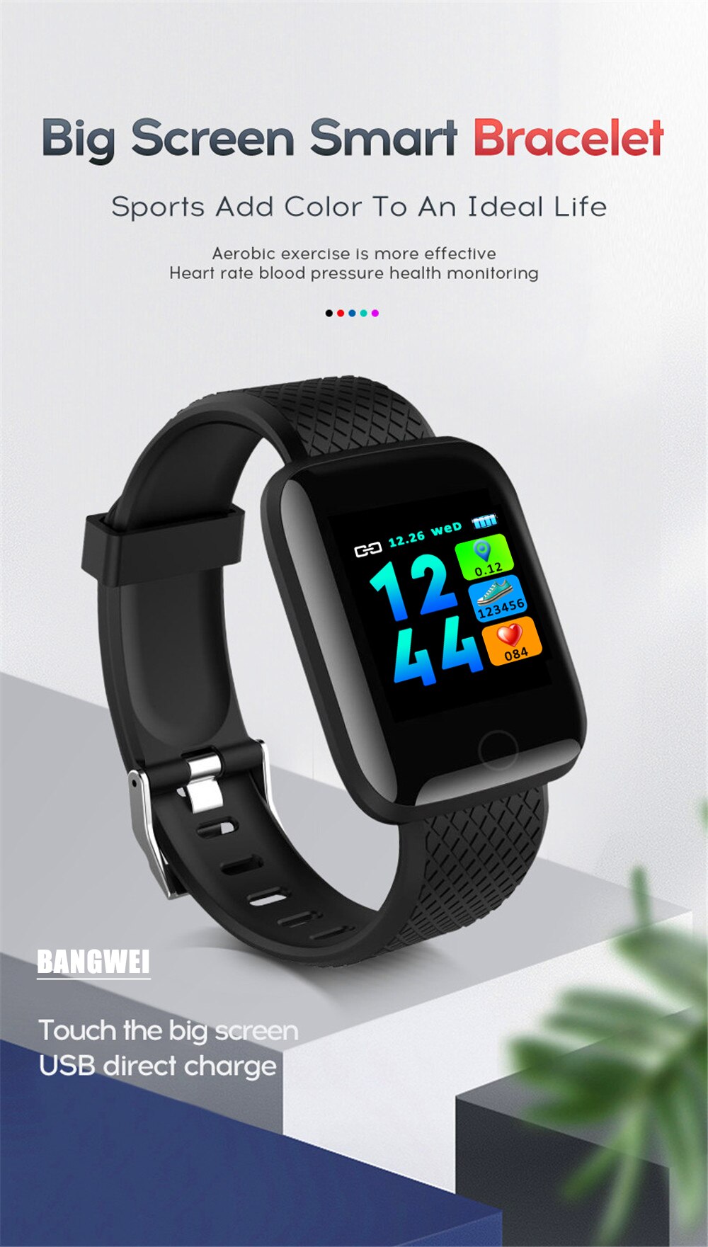 Riches Mall Smart watch 116 PLUS นาฬิกาเพื่อสุขภาพหน้าจอสี D13 smart ...