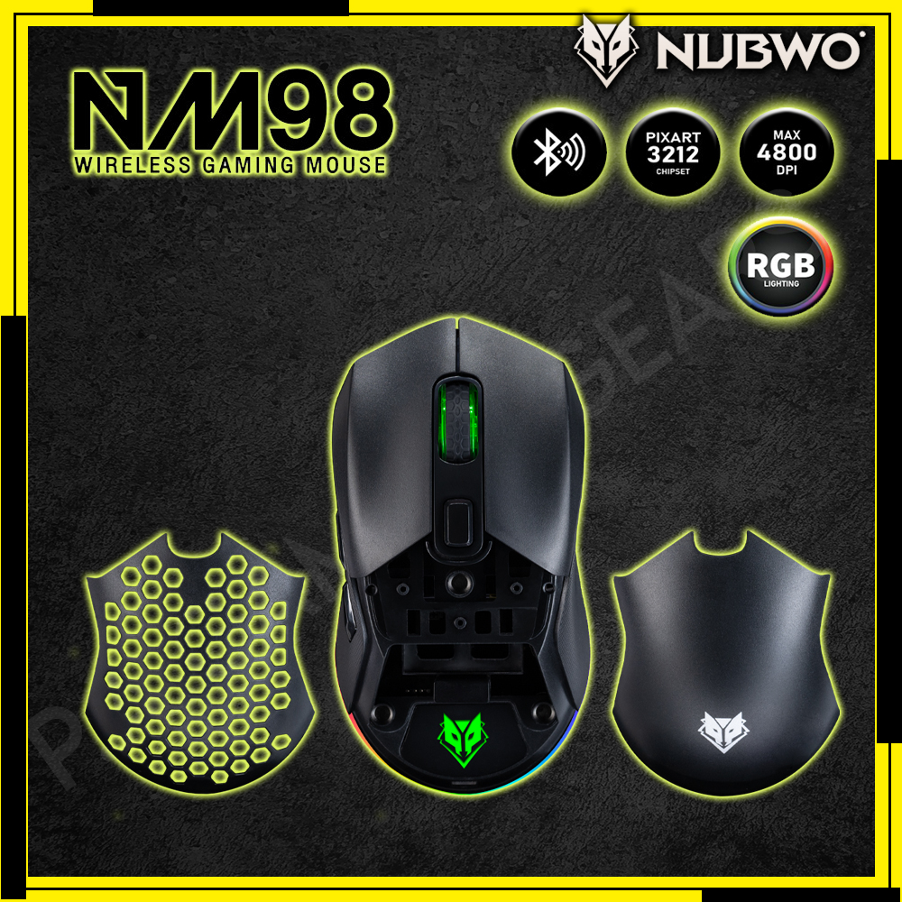 NUBWO NM98 เมาส์เกมมิ่งไร้สาย NM98 WIRELESS GAMING MOUSE เปลี่ยนหน้ากากได้ | Lazada.co.th