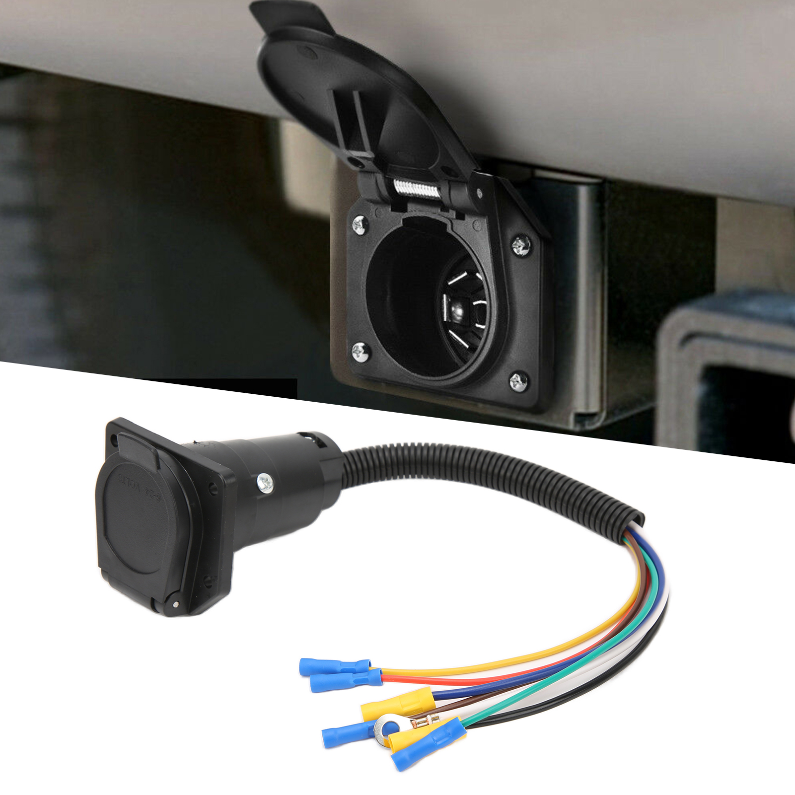 อะแดปเตอร์สายไฟพ่วง 7 Way Blade Connector ปลั๊กสายเคเบิลพร้อมขายึด ...