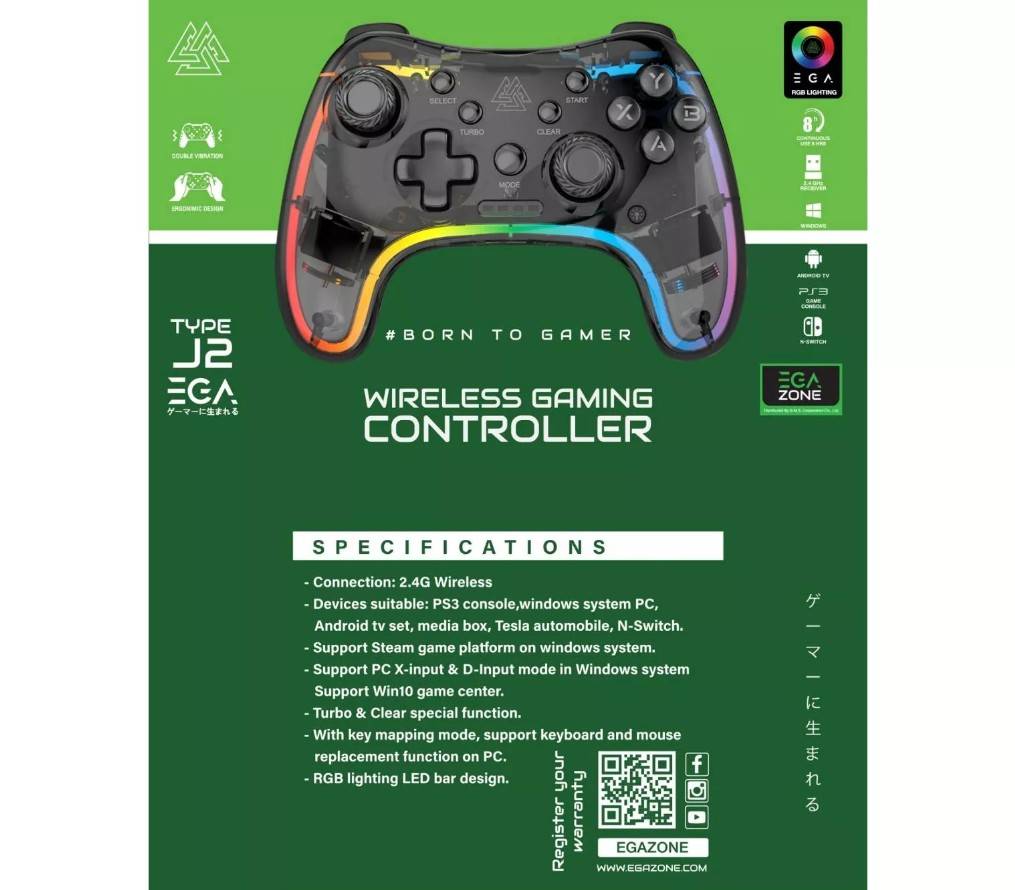 จอยเกม Controller EGA TYPE J2 ใช้งานกับระบบ Xbox360, , PS3 ใน PC ...