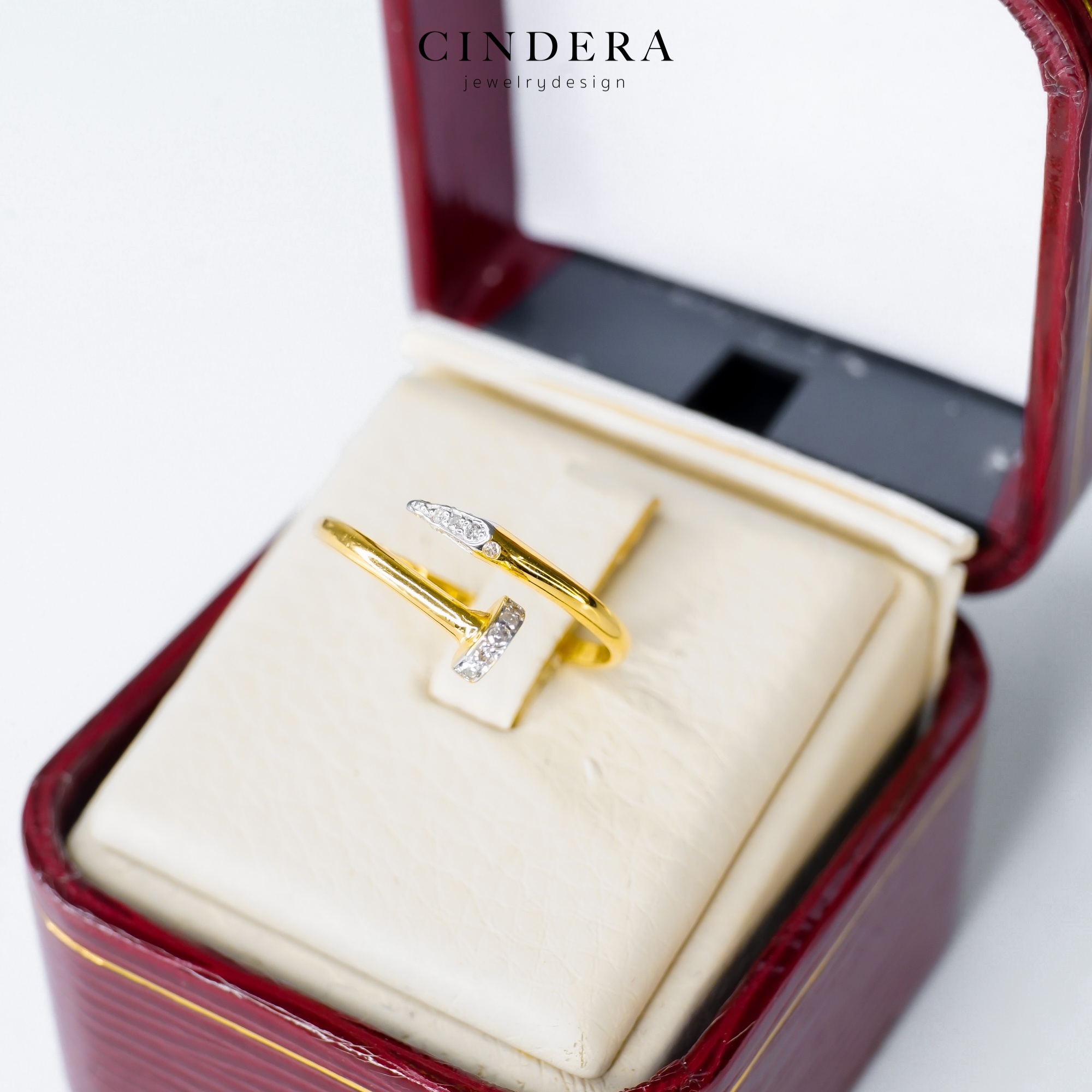 แหวนเพชรแท้ ทองคำแท้ 9K ITALY 375 - Cindera jewelry - ThaiPick