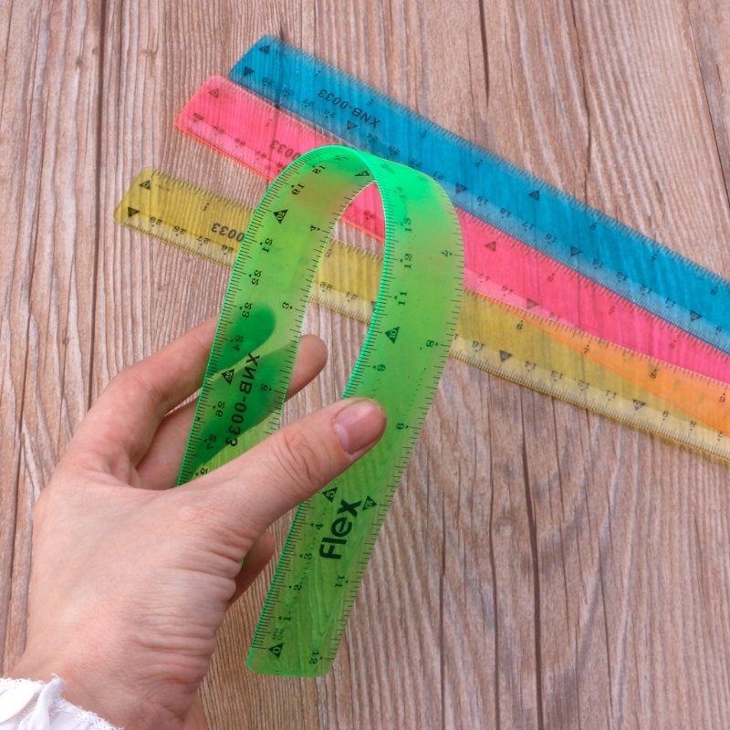 918A Clear Plastic Ruler Dual scale Shatterproof 12 Inch PVC Ruler Anti ...