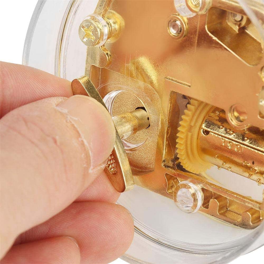 Acrylic Round Transparent Wind-up Clockwork Music Box Melody Kiss the ...