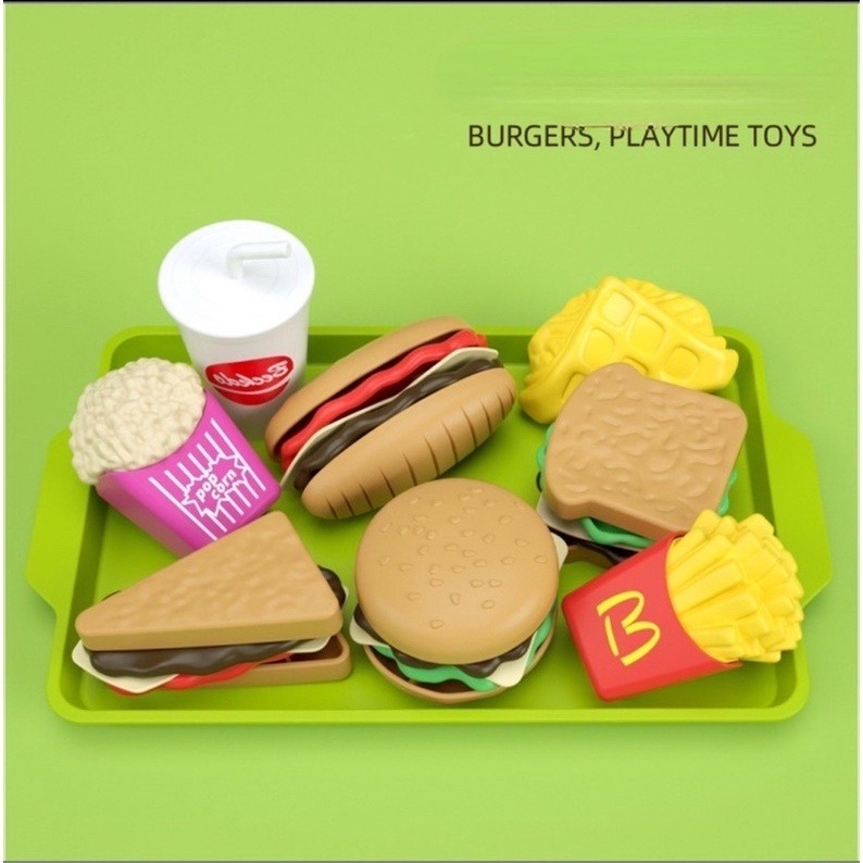 27 Pack Kids Burger Pretend Cooking Playset มินิครัวอาหารปลอมของเล่น ...