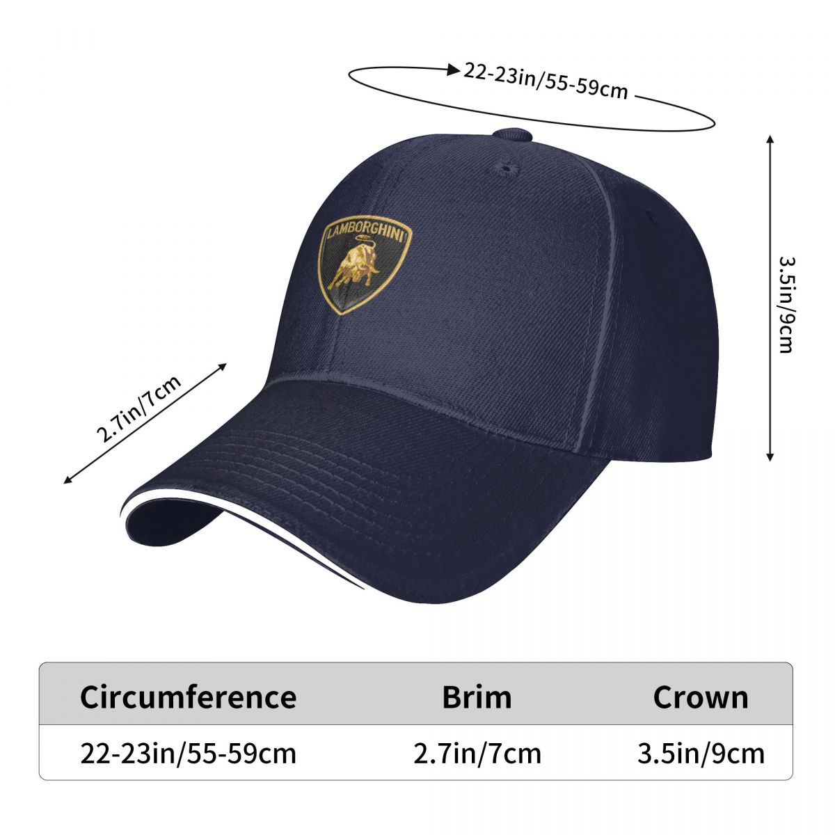 Lamborghini Baseball Cap Adjustable Unisex Casual Visor Hats Fashion ...