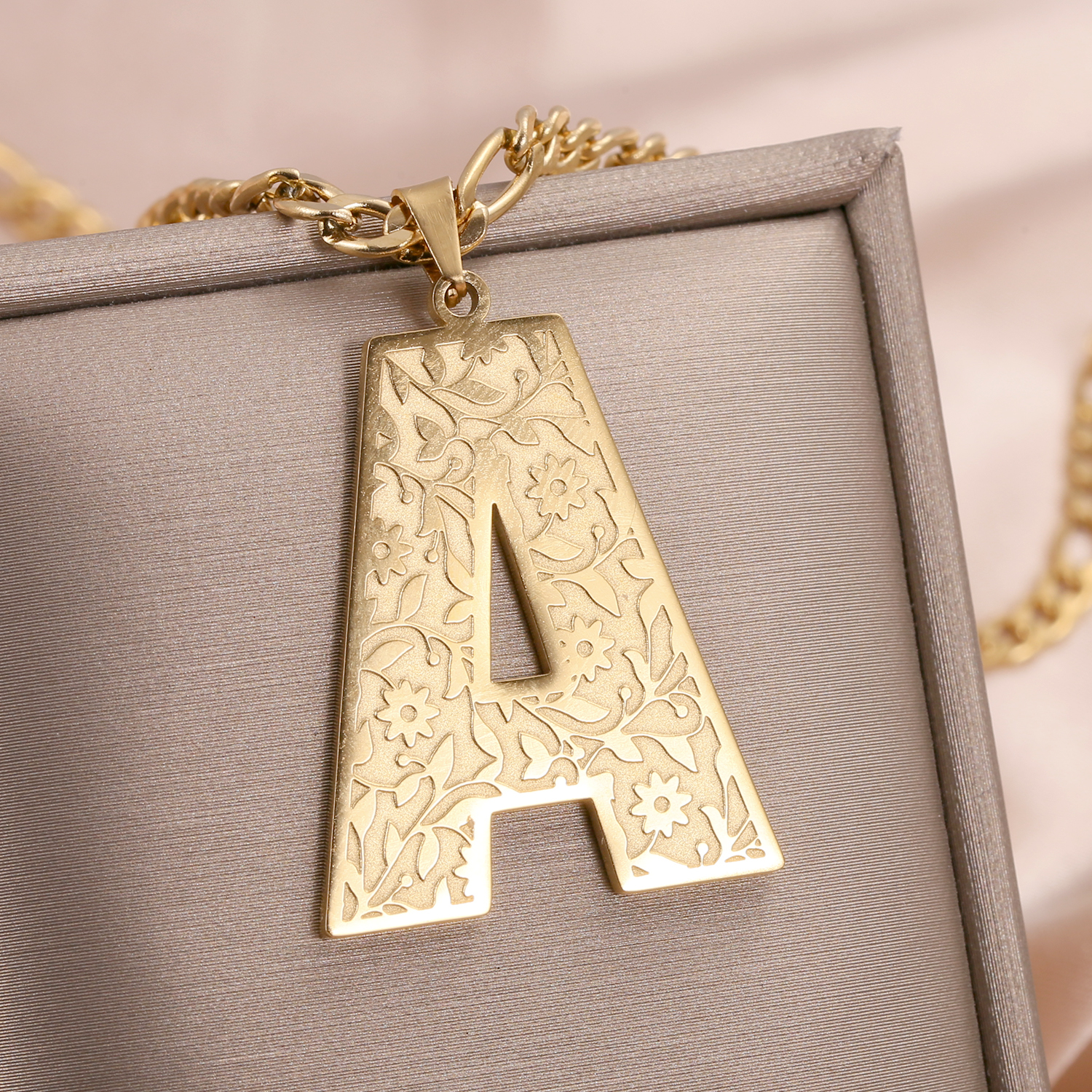 2021New Hollow A-Z Letter Gold Color Adjustable Opening Ring Initials ...