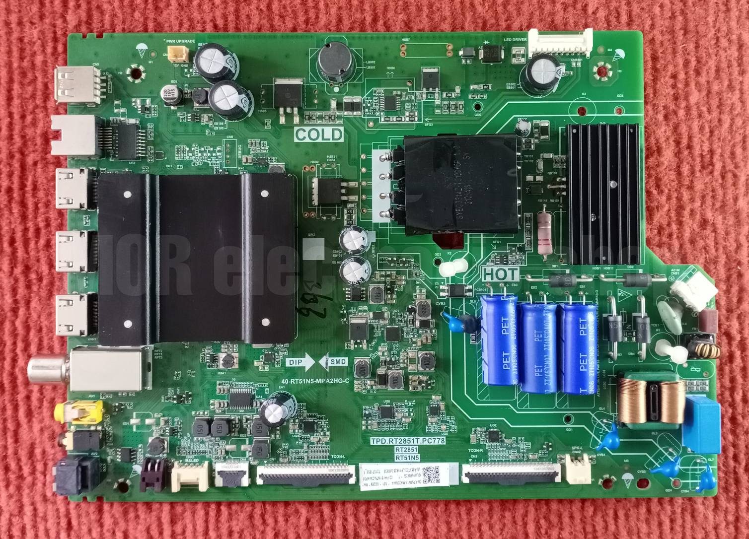 เมนบอร์ด TCL 55P615 , 55J7000A , 55H6000A พาสบอร์ด TPD.RT2851T.PC778 ...