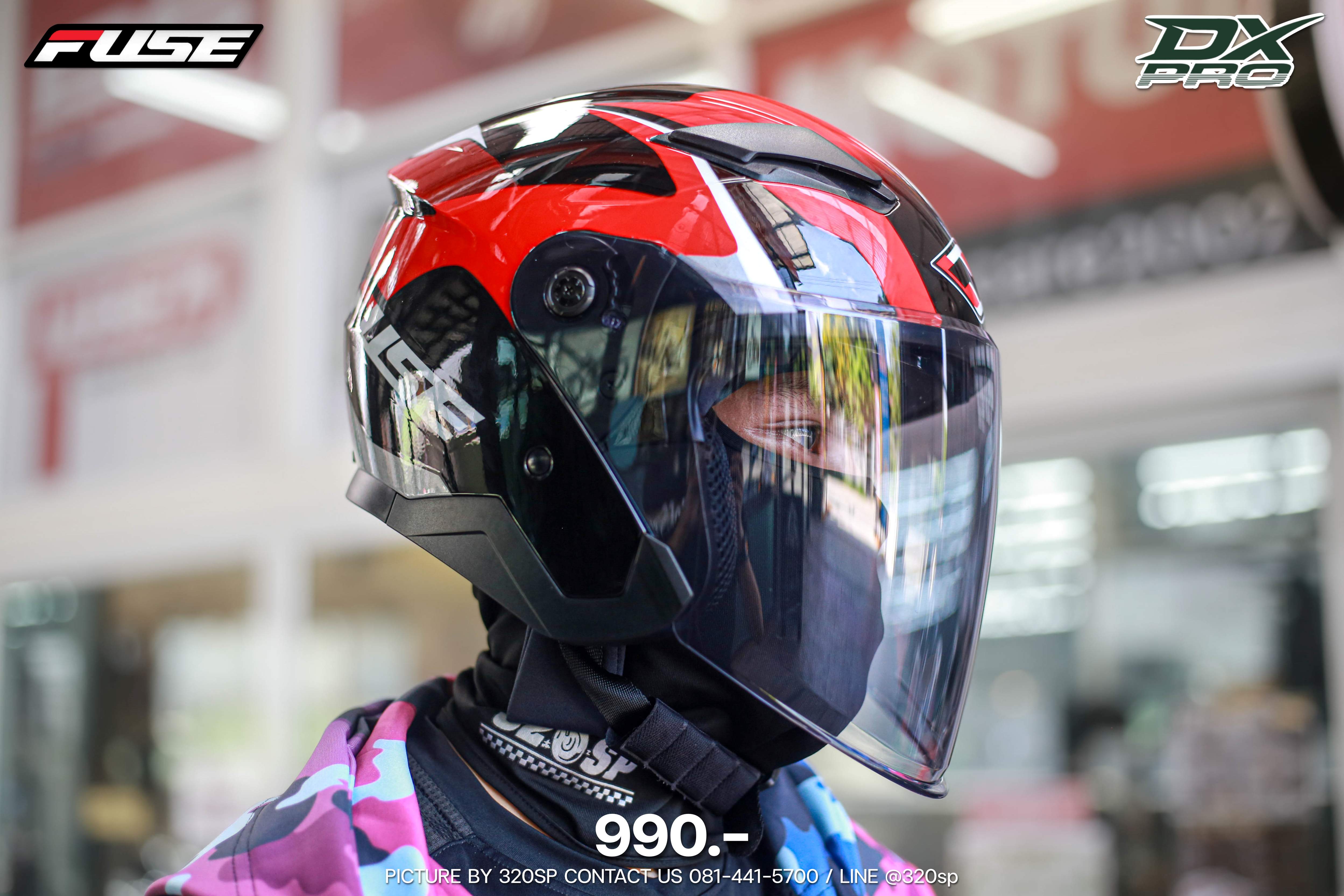 หมวกกันน็อคครึ่งใบ FUSE รุ่น DX-PRO 7 ลายล่าสุด ส่งไว - 320SP - ThaiPick