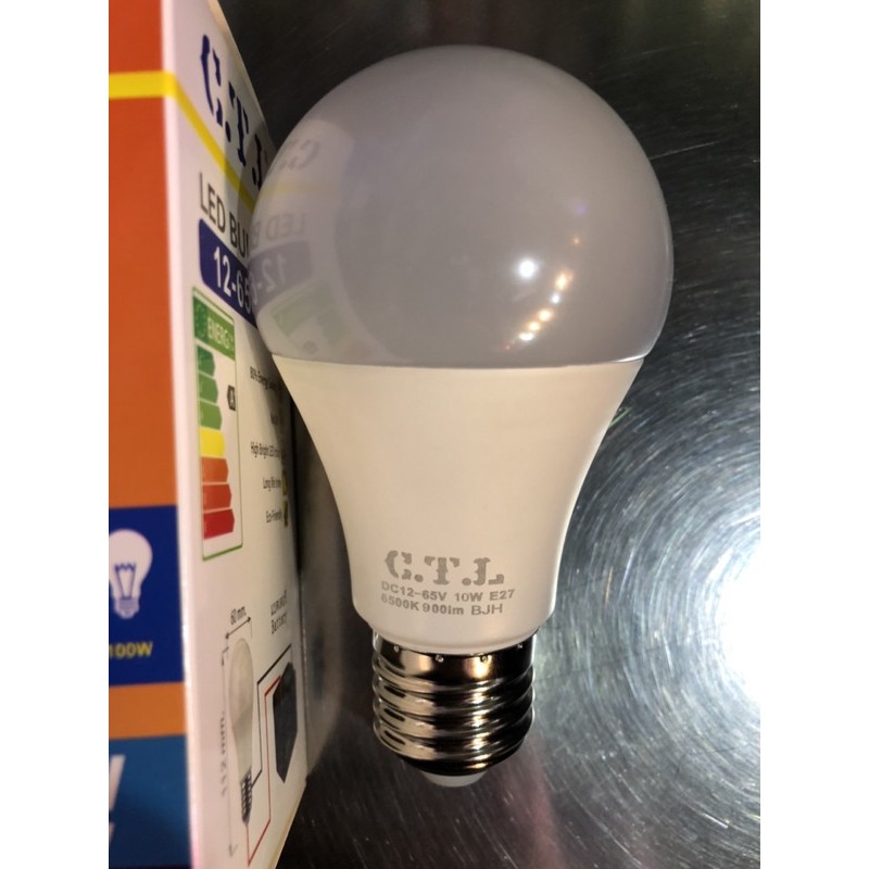 ต่อแบตเตอรี่CTL หลอดไฟ LED หลอดไฟโซล่าเซลล์ หลอดบับ 10W 24W ระบบไฟDC 12v 24v 36v 48v 65v ขั้ว ...
