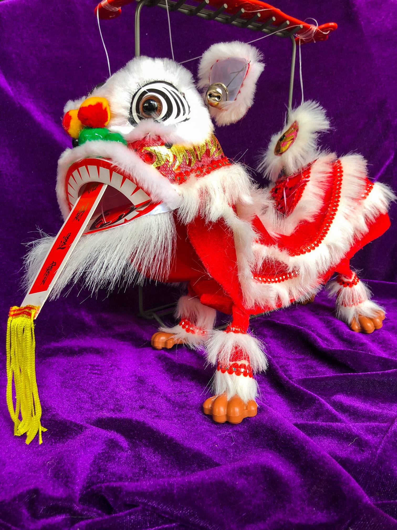 Marionette Lion Danceหุ่นกระบอกสิงโตhandmade cardboard lion dance head ...